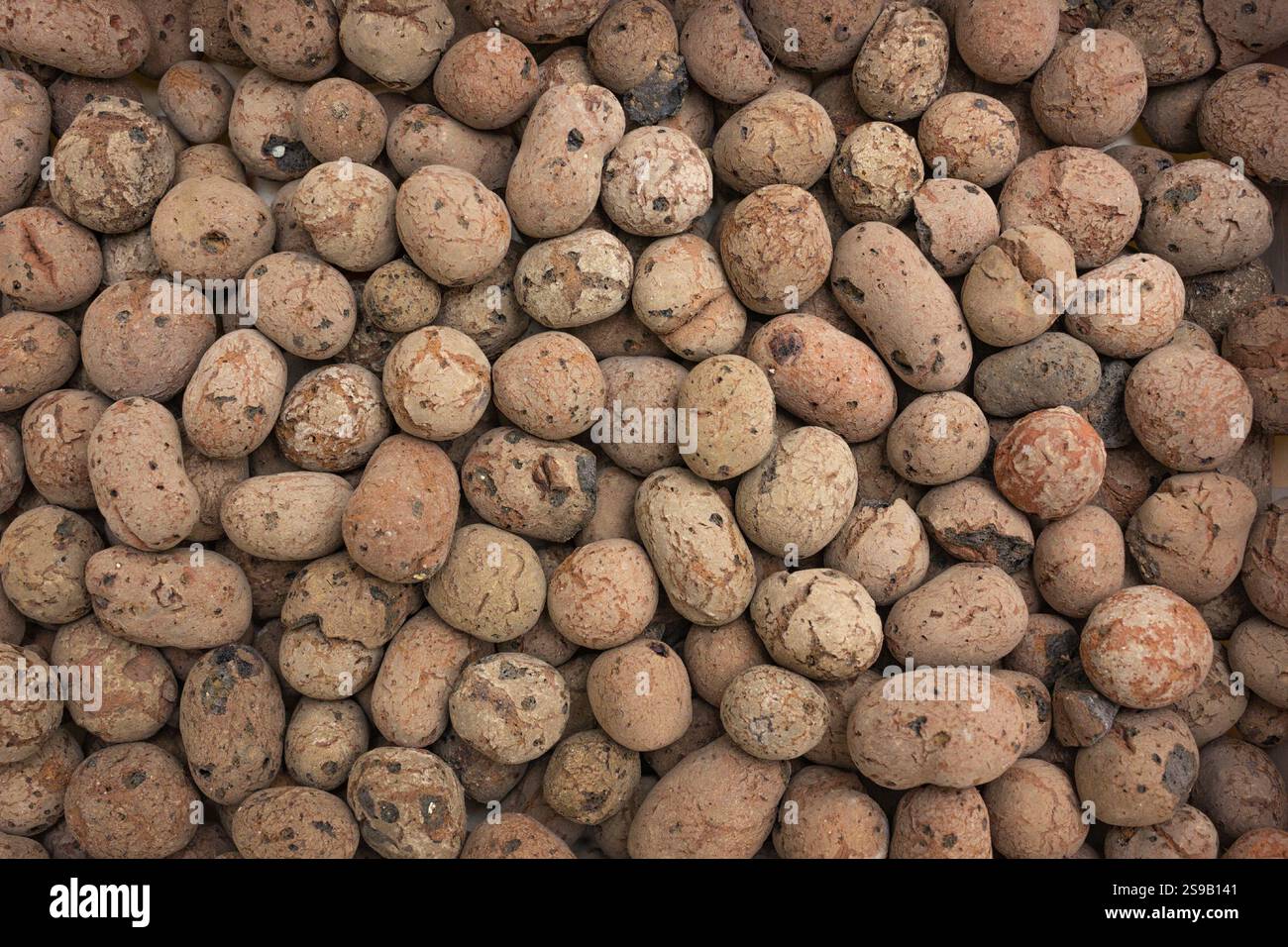 Top view on abstract background from expanded clay. Construction ...