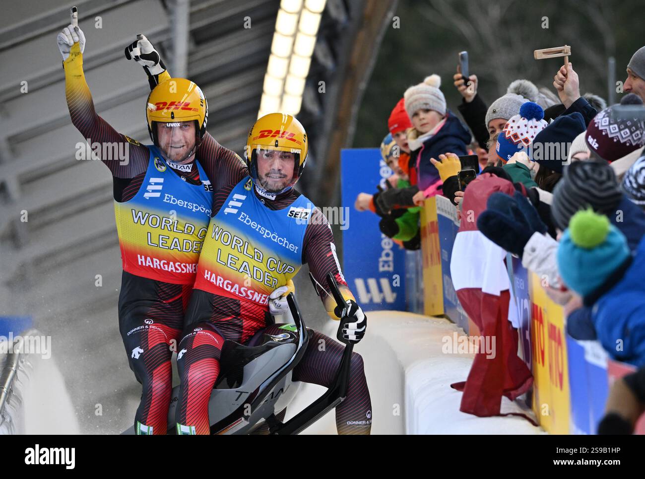 25 January 2025, Thuringia, Oberhof: Luge, World Cup, doubles, men, 2nd ...