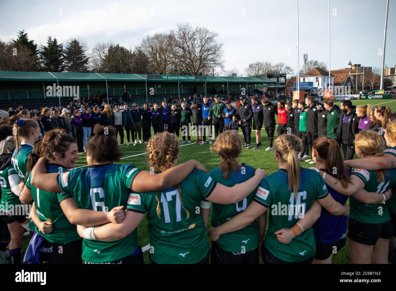 London, UK, 25th January 2025. Ealing Trailfinders celebrate their win ...