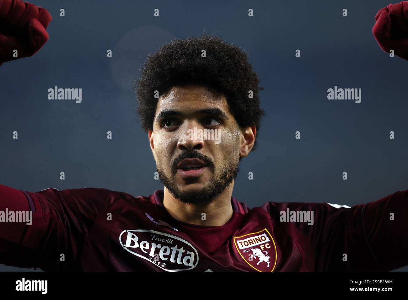 Saul Coco of Torino Fc celebrates at the end of the Serie A match ...