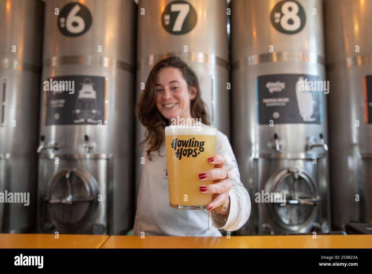 Howling Hops Brewery Taproom in Hackney Wick, East London, September ...