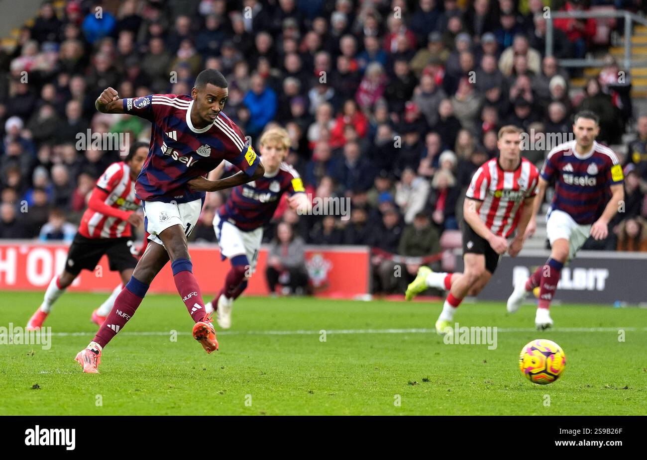 Newcastle United's Alexander Isak scores their side's first goal of the ...