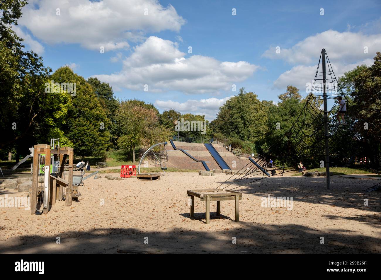 Victoria Park slides and playground in Victoria Park in East London ...