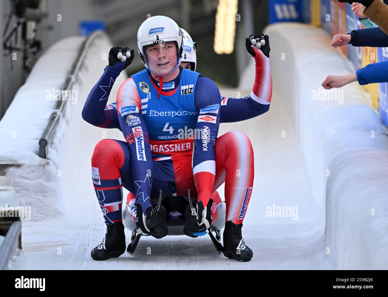 25 January 2025, Thuringia, Oberhof: Luge, World Cup, doubles, men, 2nd ...