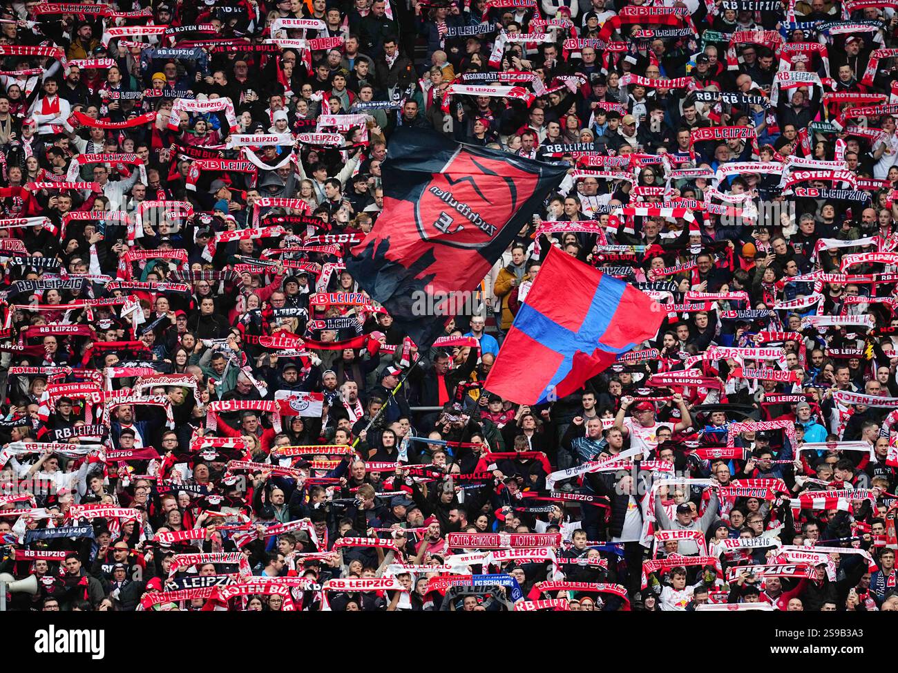 January 25 2025: Fans from RB Leipzig during a 1. Bundesliga game, RB ...