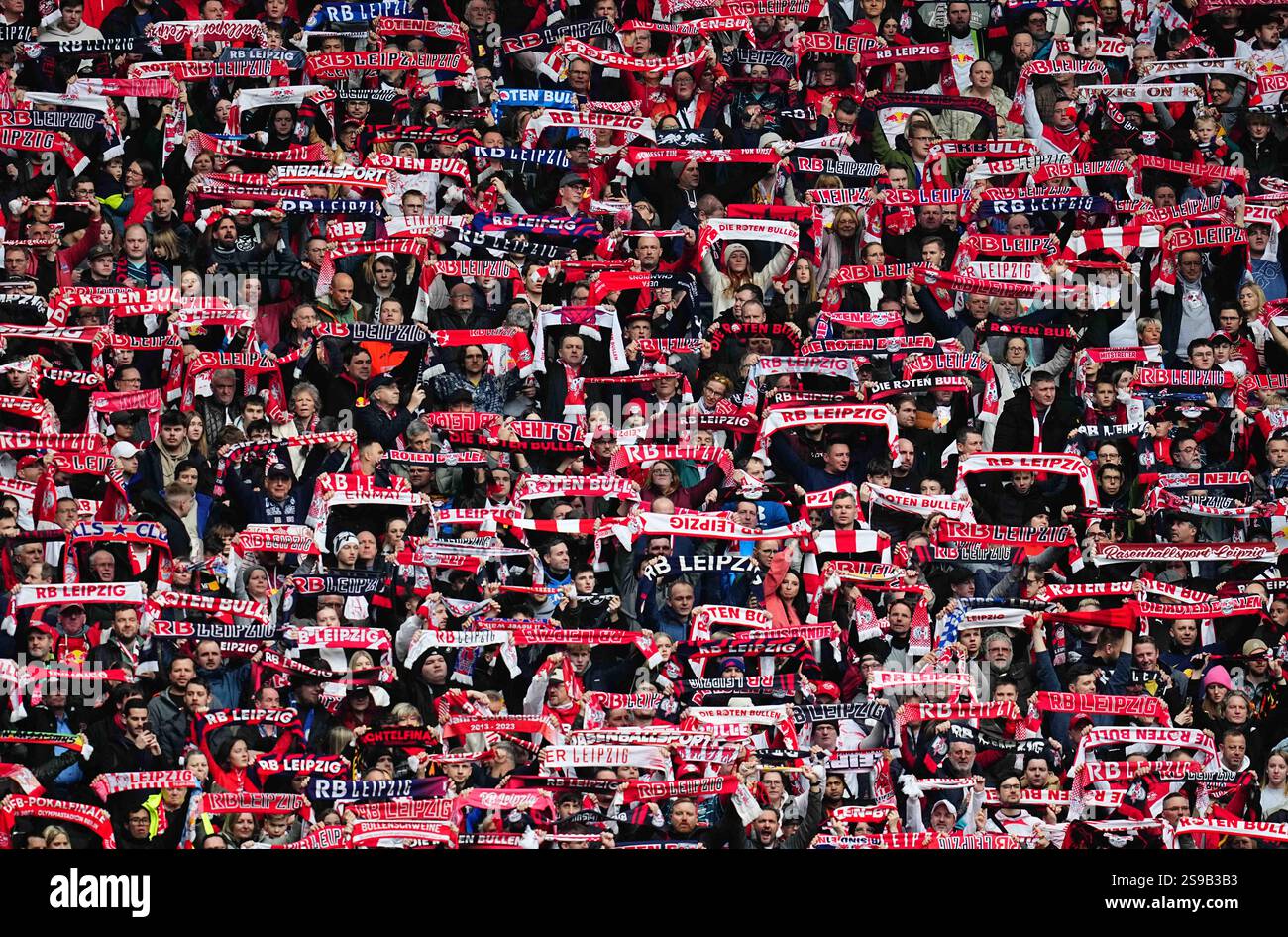 January 25 2025: Fans from RB Leipzig during a 1. Bundesliga game, RB ...