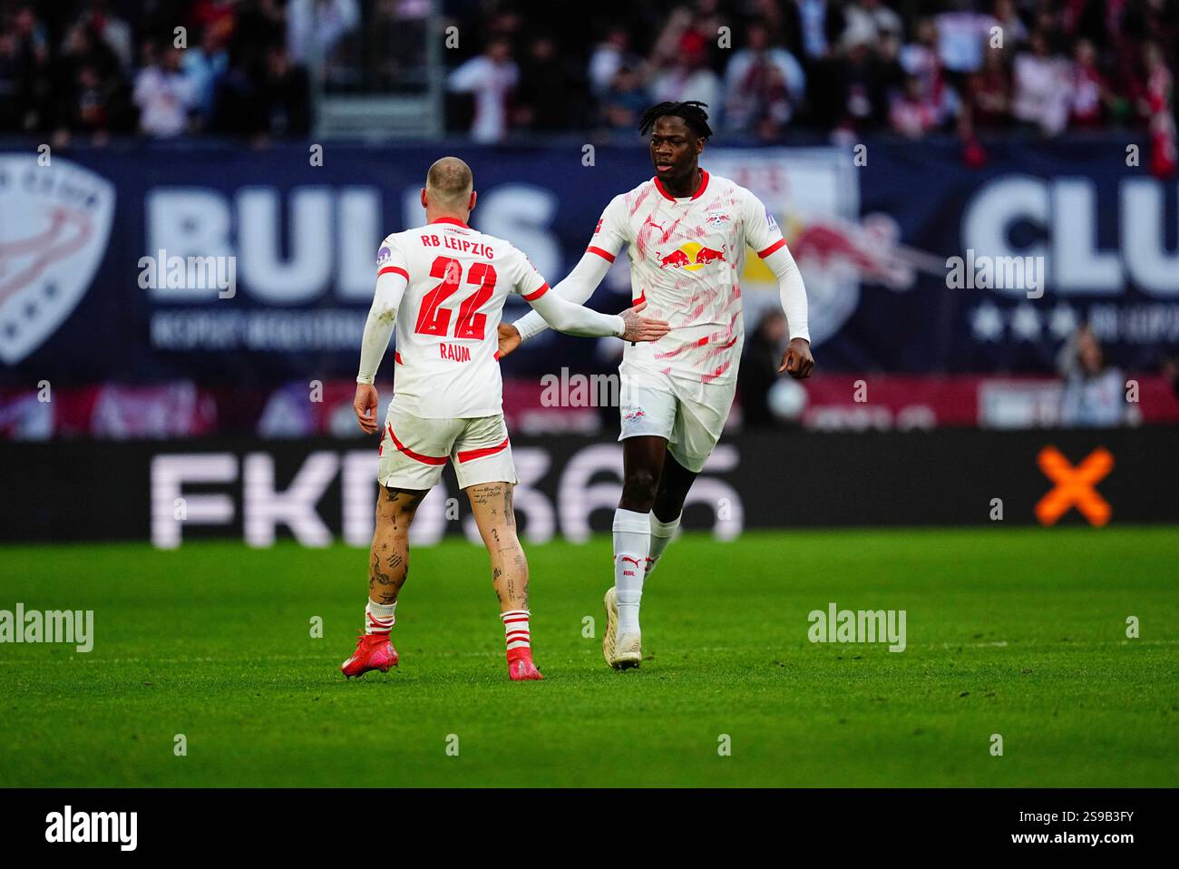 January 25 2025: David Raum (RB Leipzig) scores and celebrates his ...