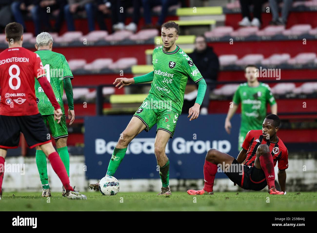 Francs Borains' Yanis Massolin pictured in action during a soccer match ...