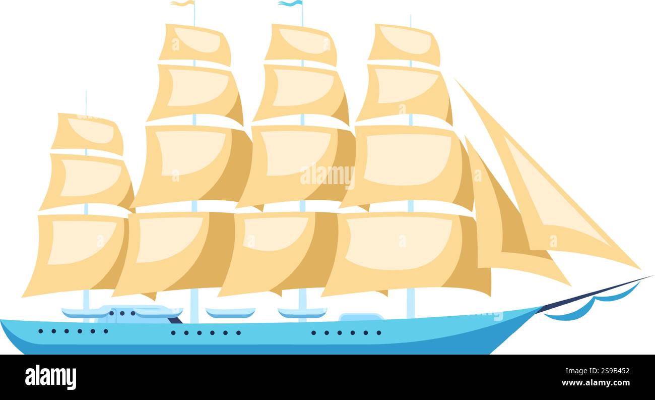 Majestic sailing ship navigating the open waters, propelled by the wind ...