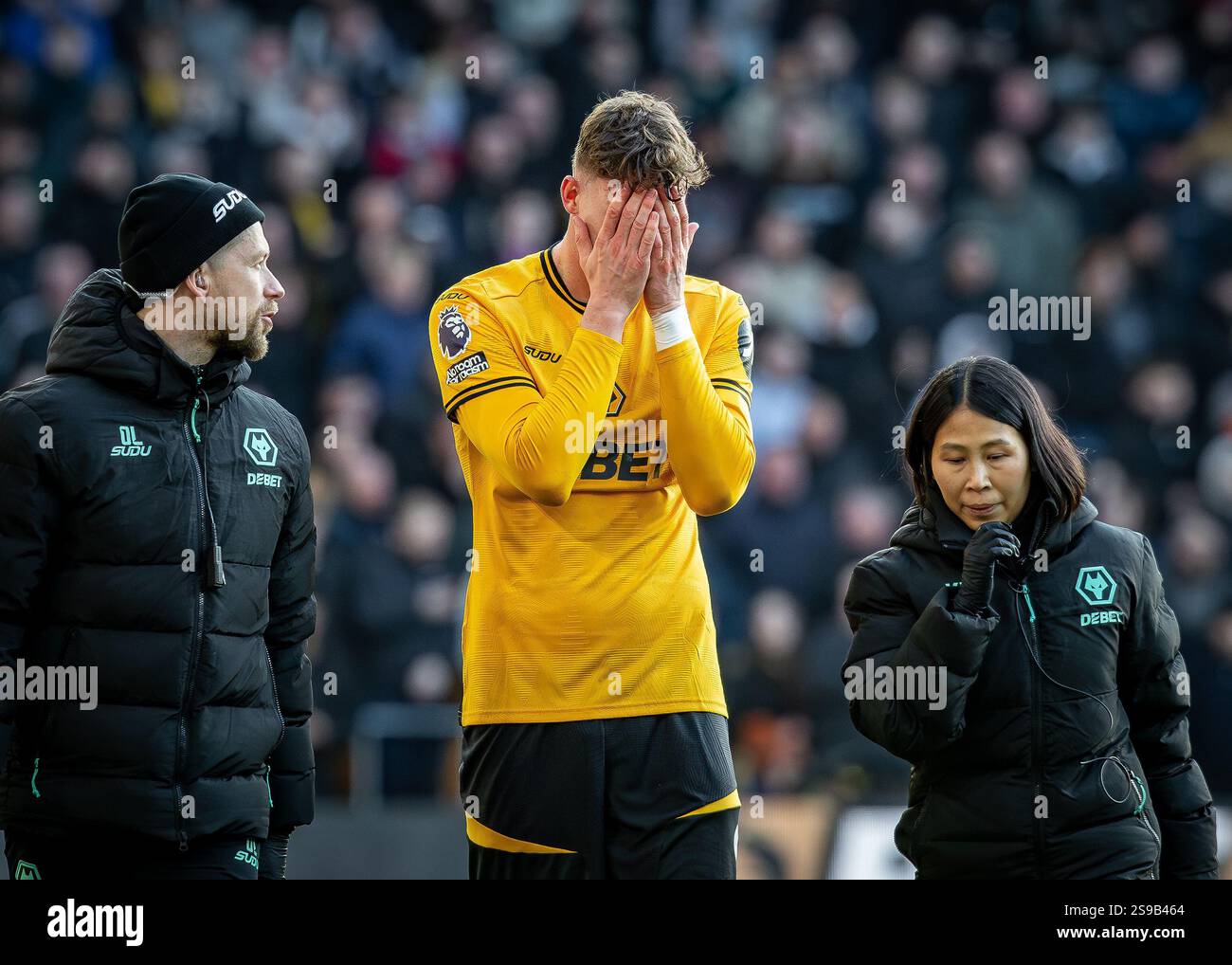Wolverhampton, England, 25th January 2025. Jörgen Strand Larsen of ...