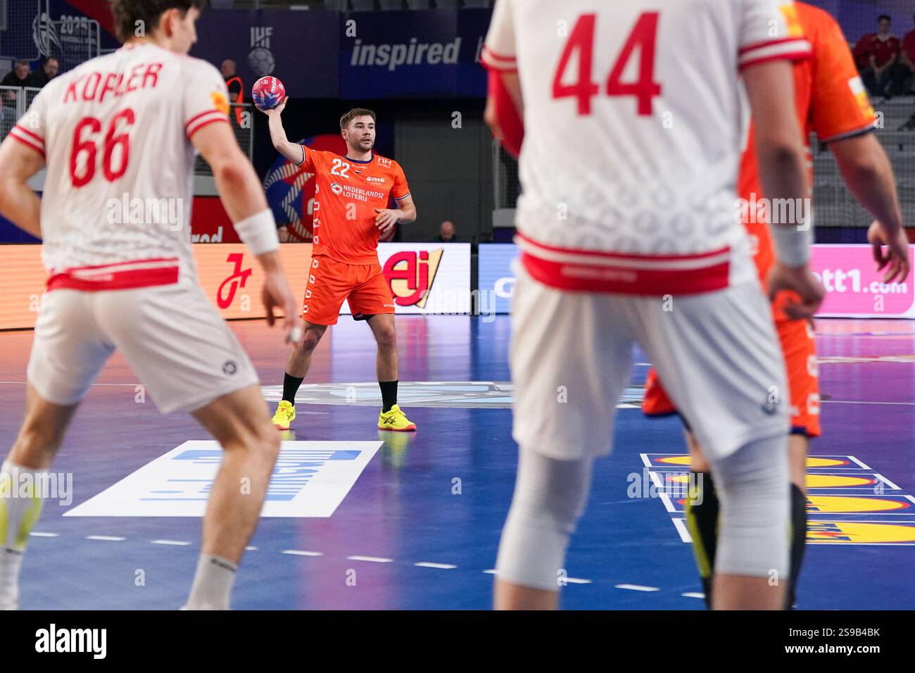 VARAZDIN, CROATIA - JANUARY 25: Luc Steins of The Netherlands during the IHF Euro 2025 Men's ...