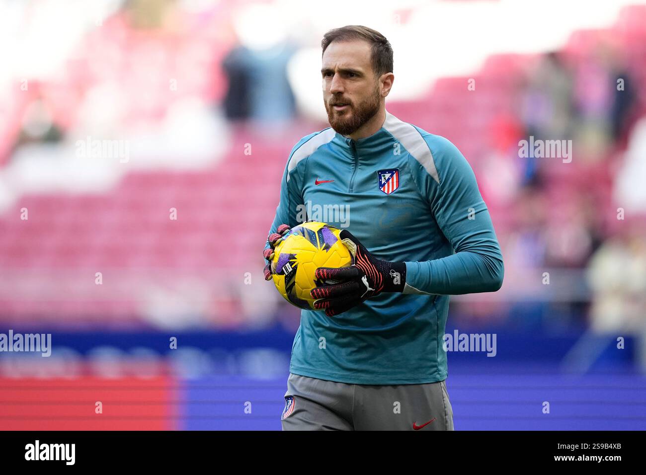 Jan Oblak of Atletico de Madrid warms up during the Spanish League ...