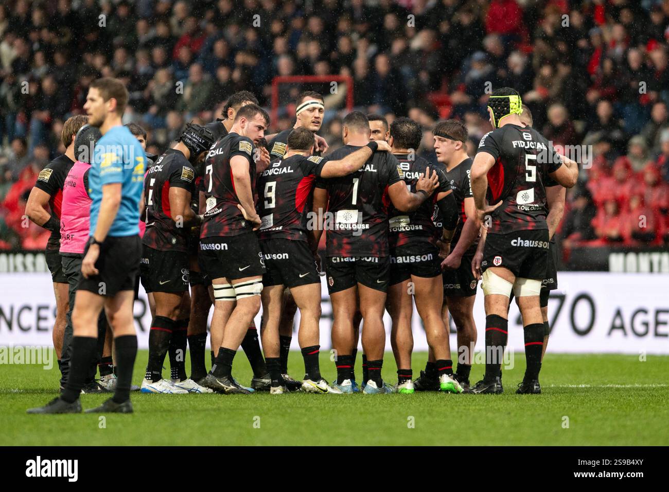Team of Toulouse during the French championship Top 14 rugby union ...