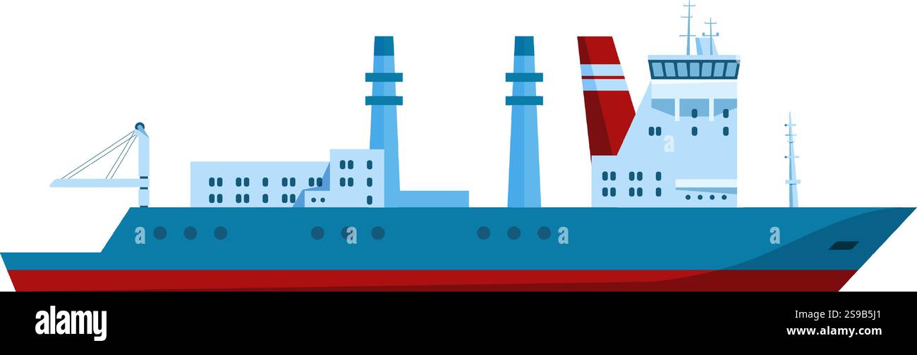 Large cargo ship sailing across the sea, delivering goods to ports ...