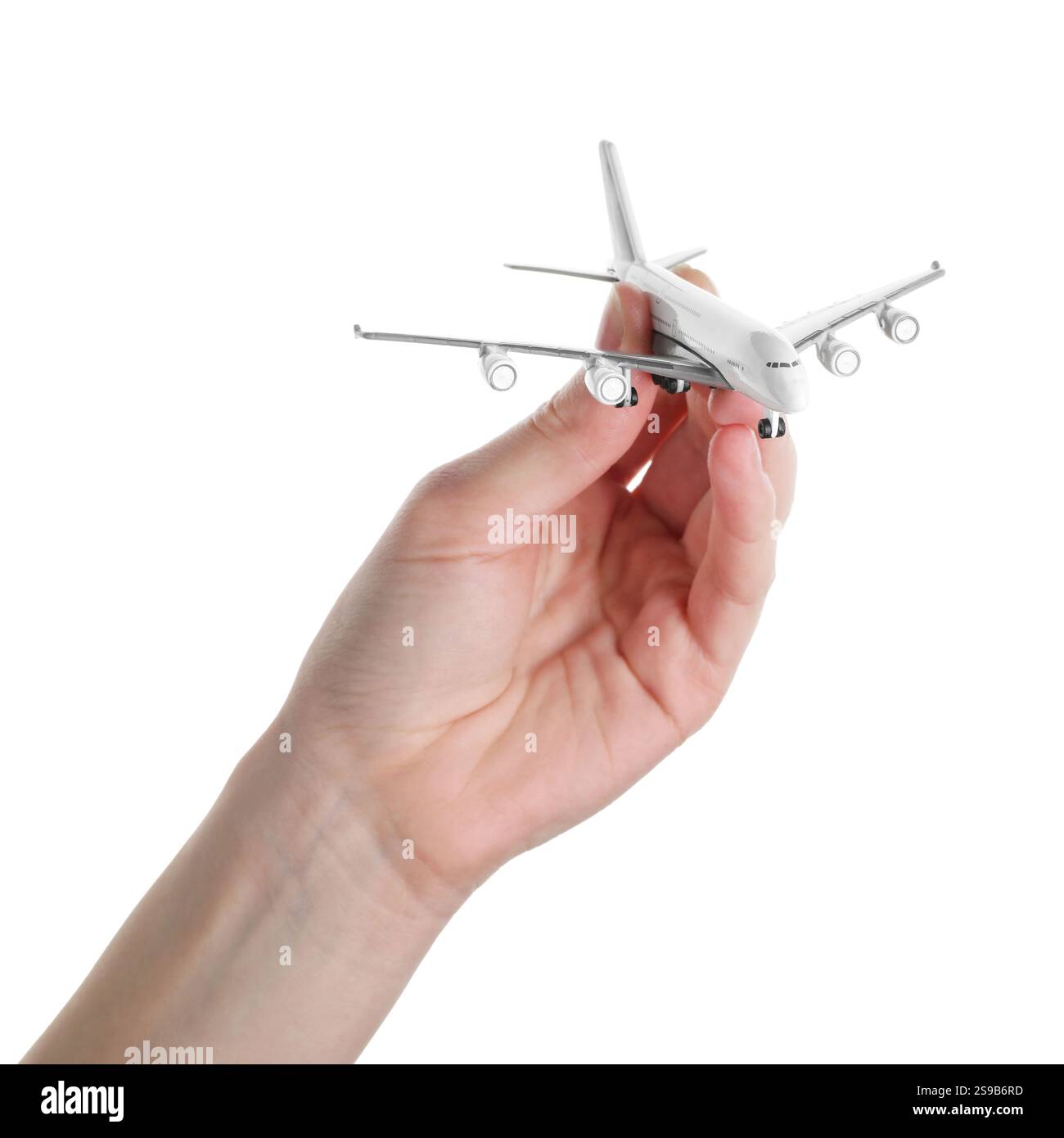 Woman passenger on plane Cut Out Stock Images & Pictures - Alamy