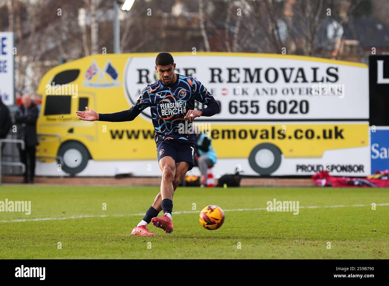 Ashley Fletcher of Blackpool scores a goal to make it 0-3 during the ...