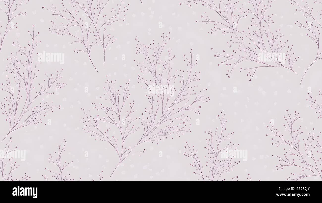Tiny floral dots forming delicate botanical outlines in a soft lilac ...
