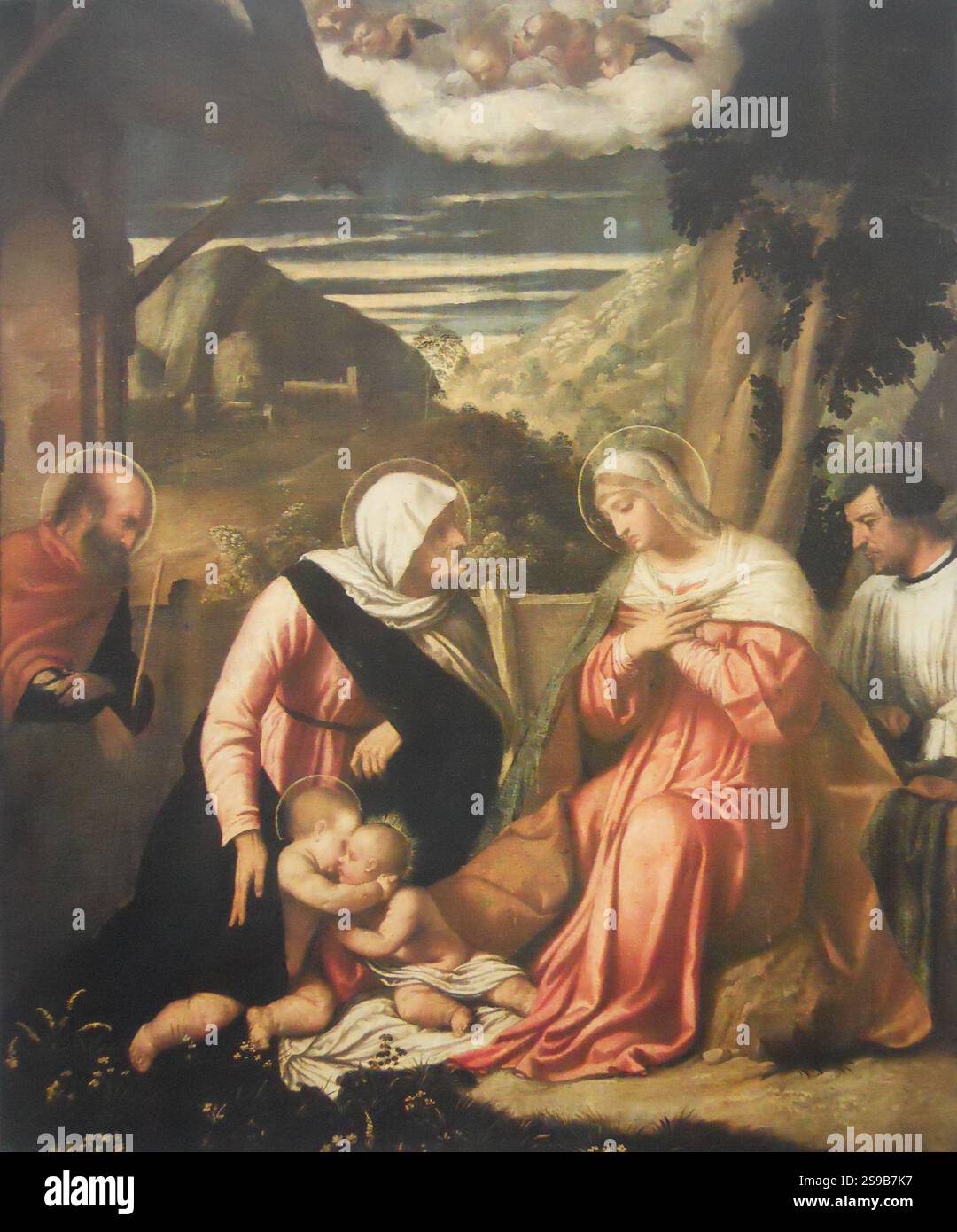 Holy Family with Saints Elizabeth, John and a devotee moretto brescia ...