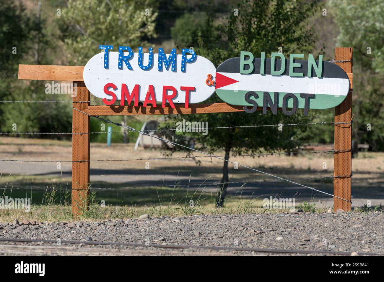 Political sign in Wallowa, Oregon Stock Photo - Alamy