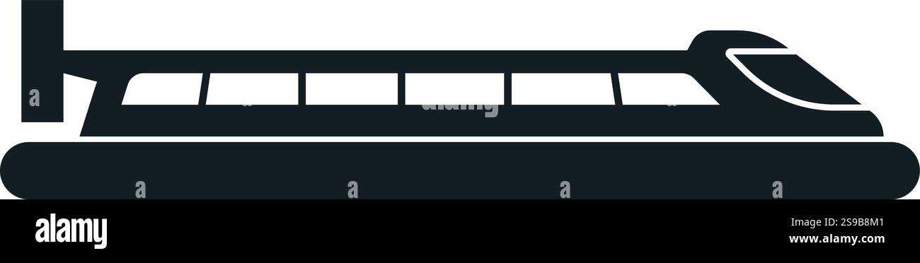 Modern hovercraft floating on a cushion of air, propelled by a ...