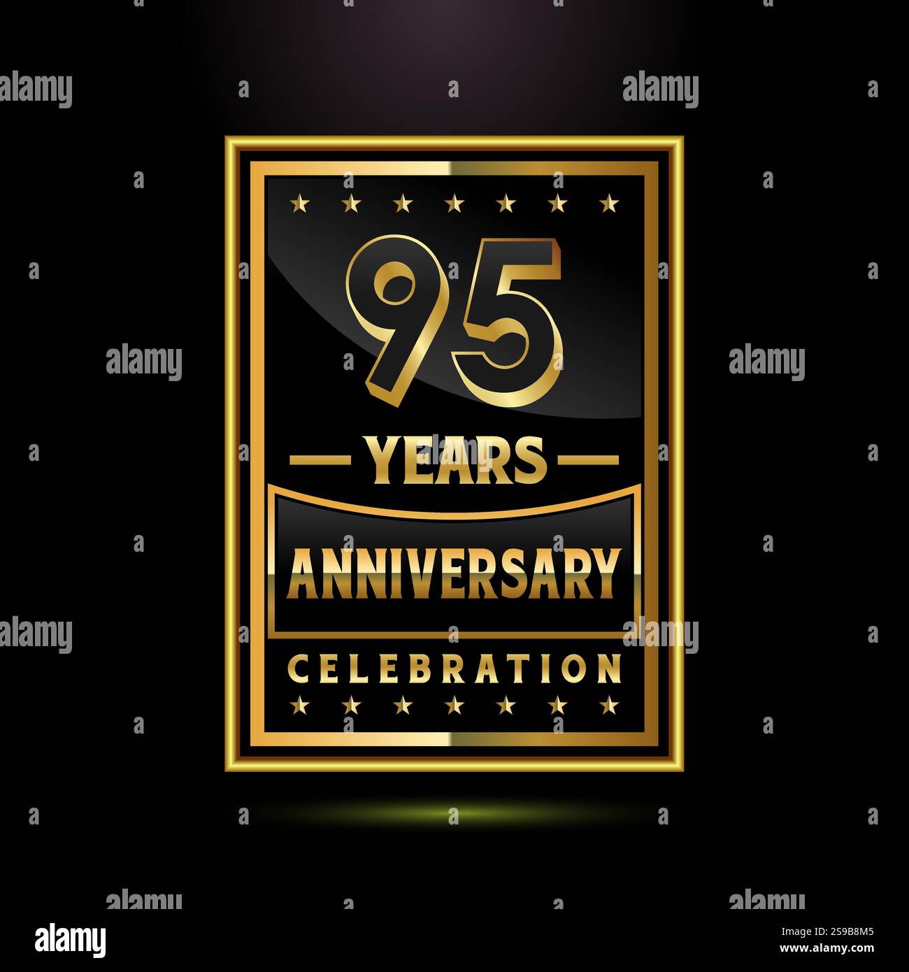 95 years anniversary celebration badges and labels design, Golden anniversary emblem Stock ...