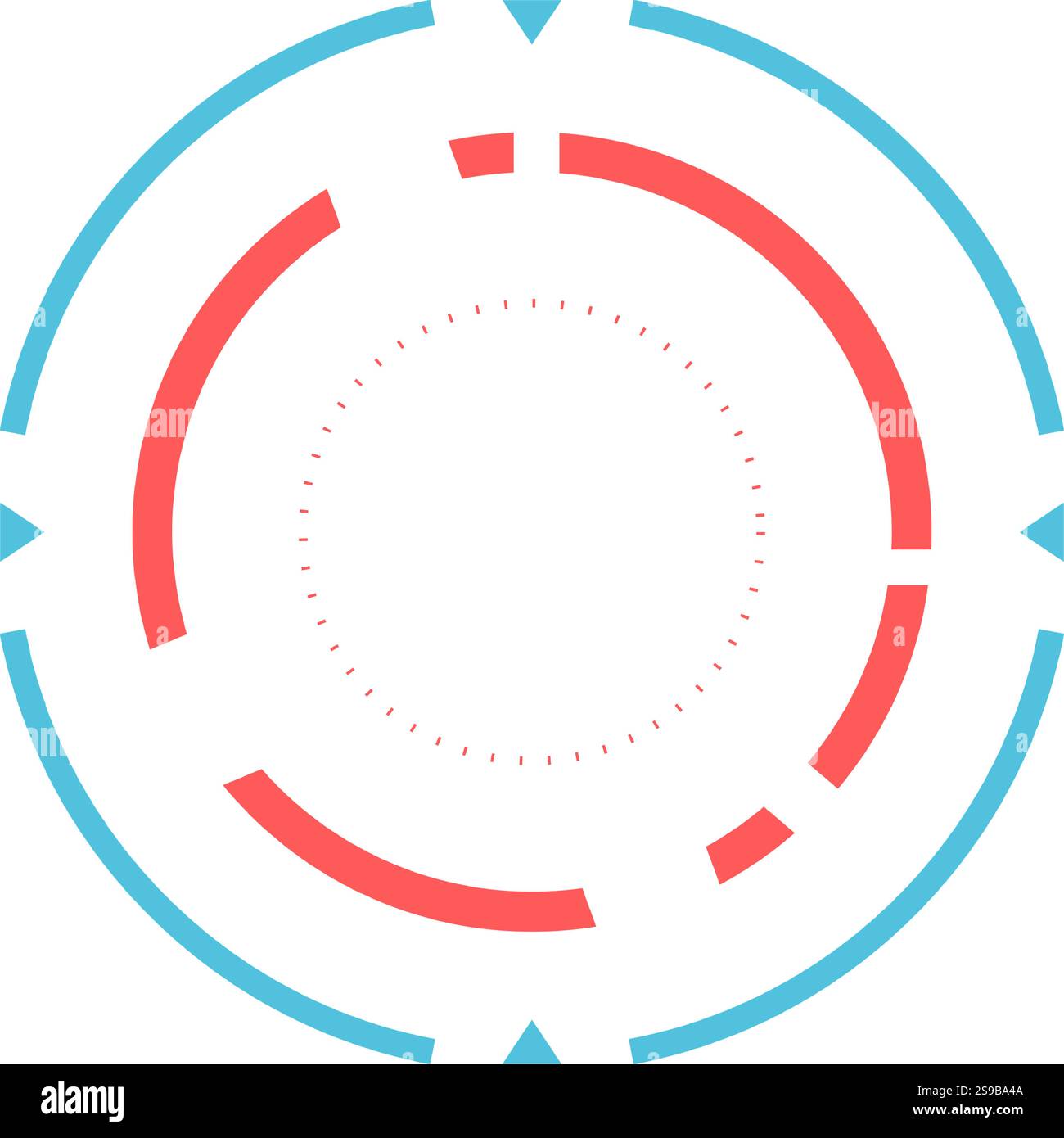 Concentric circles with arrows and dotted lines creating a modern ...