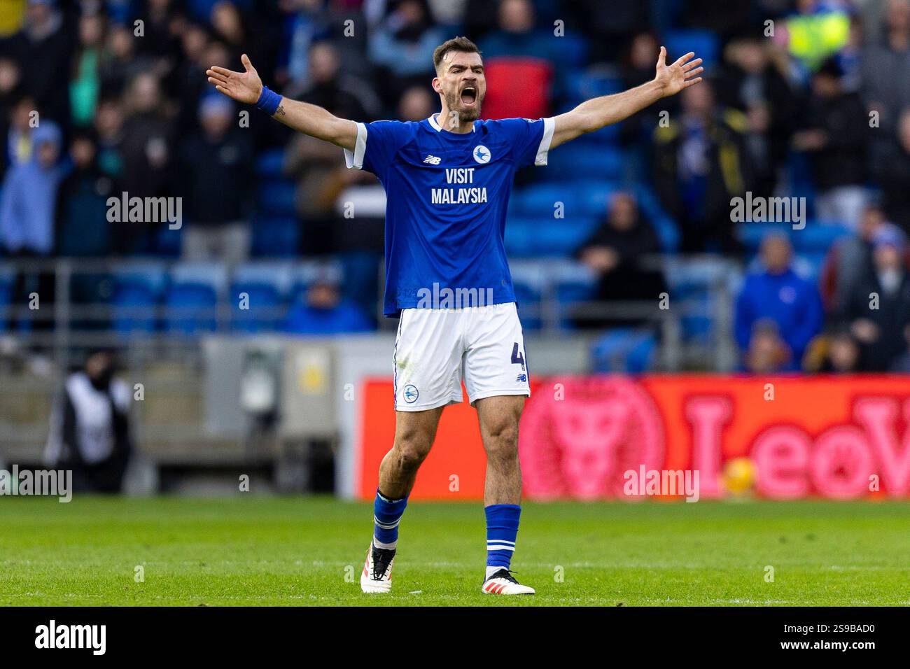 Dimitris Goutas of Cardiff City reacts. EFL Skybet championship match ...