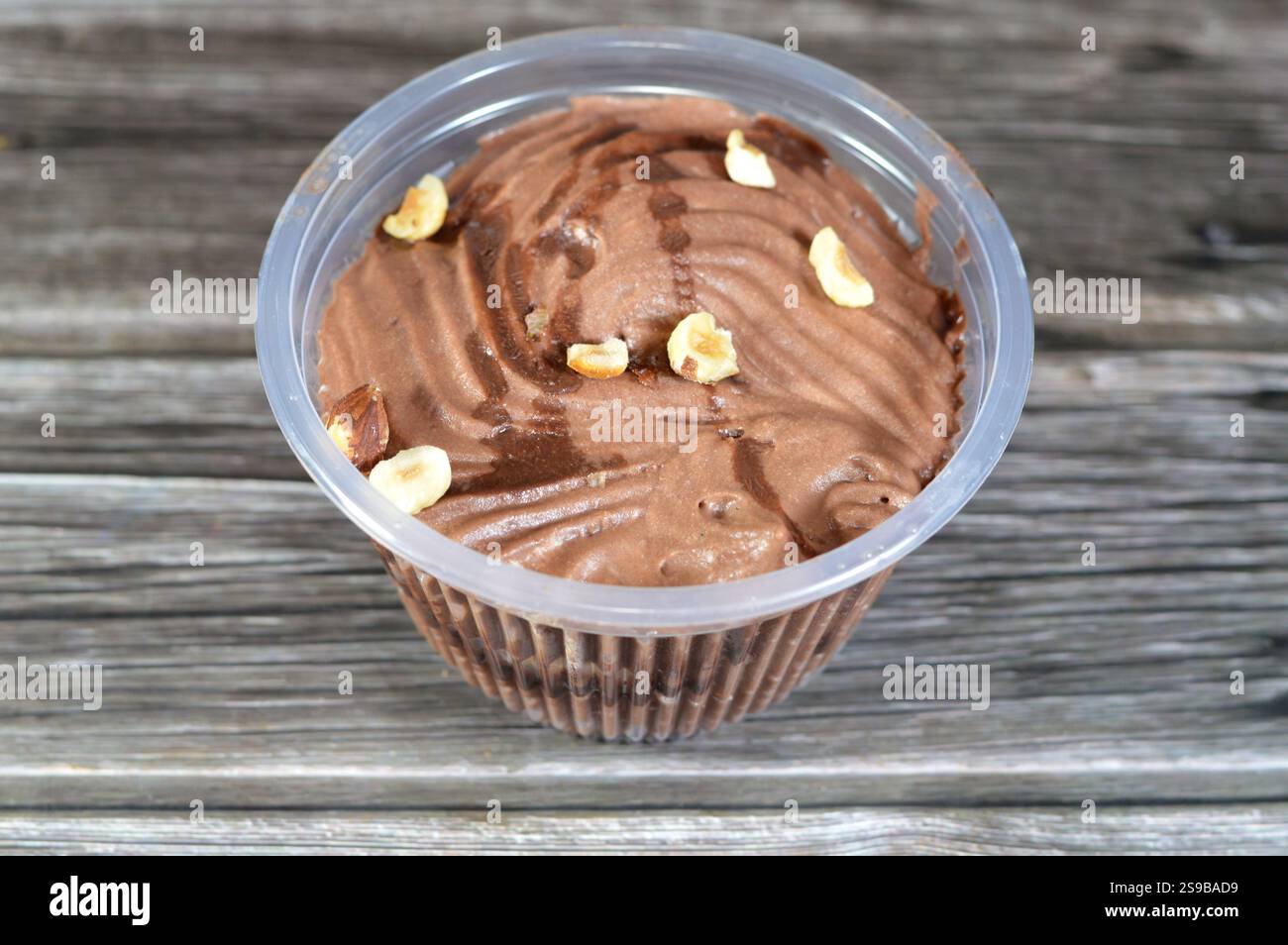 brown, sweetened hazelnut cocoa spread profiterole, with chocolate ...