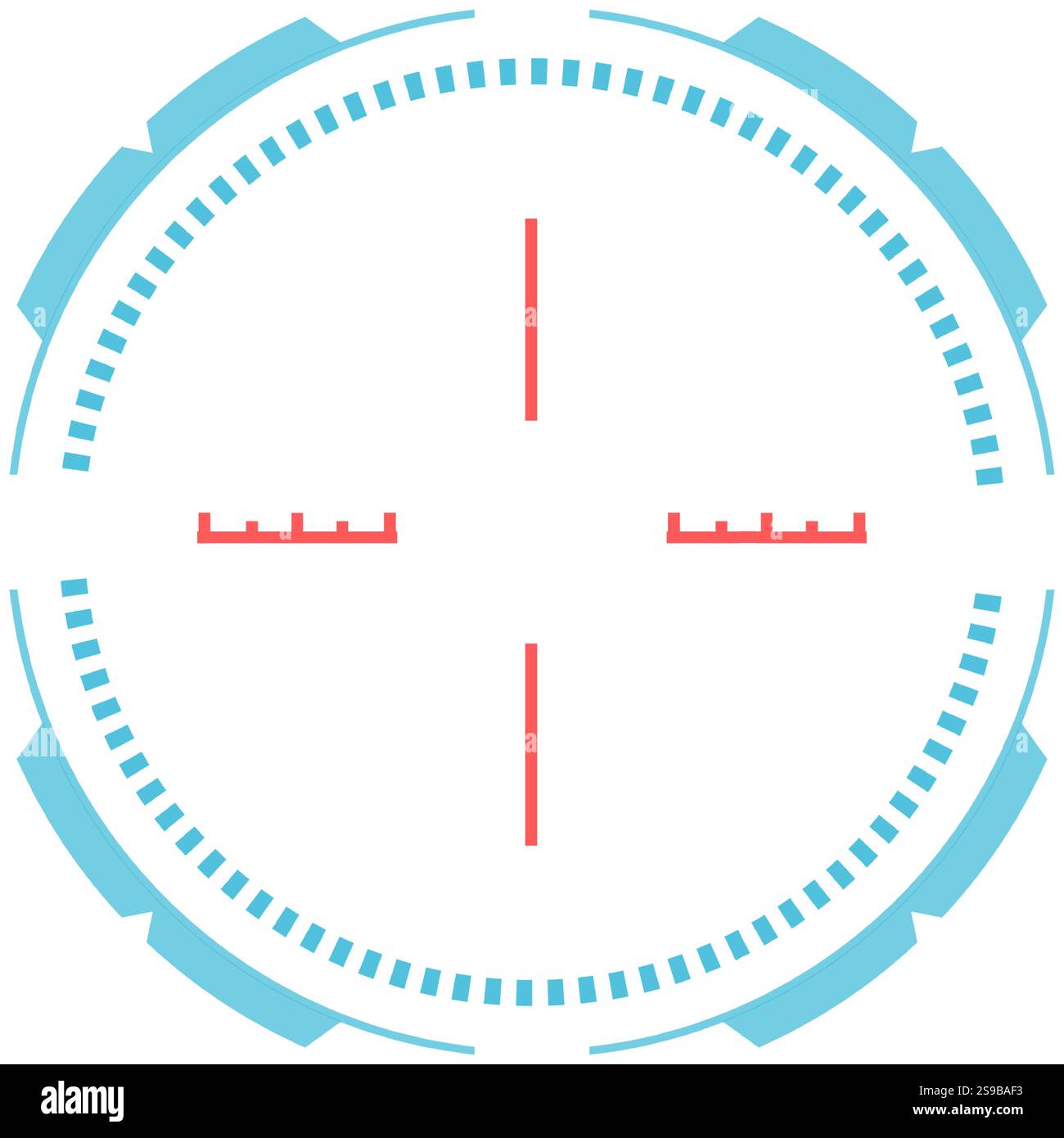 Futuristic circular sniper scope featuring a crosshair targeting system ...