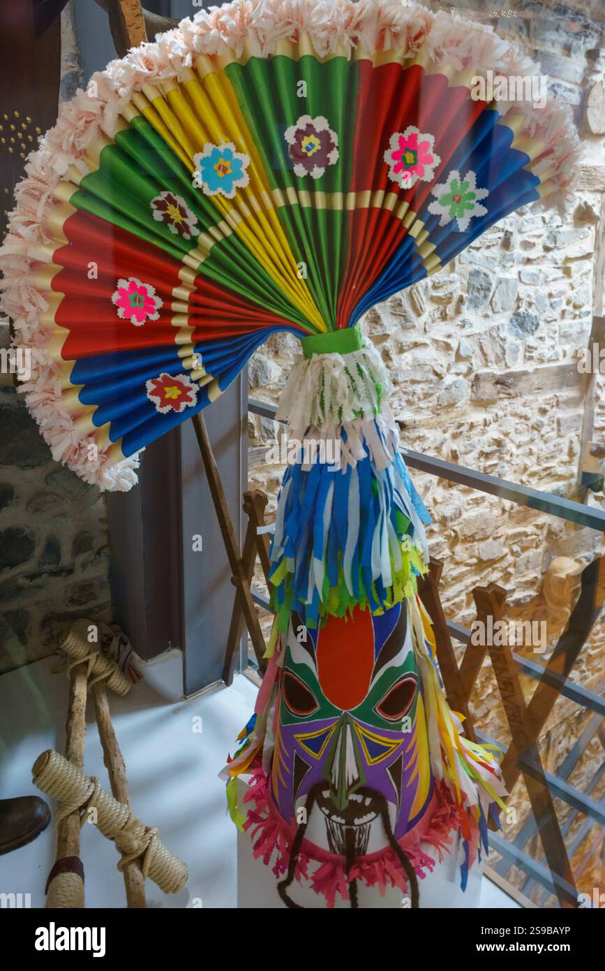 Typical artisan mask for traditional masquerade celebration, Iberian ...