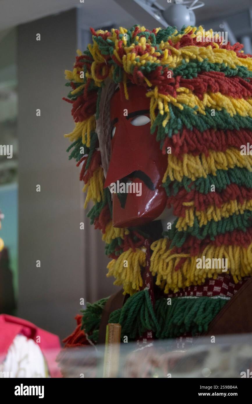 Typical artisan mask for traditional masquerade celebration, Iberian ...