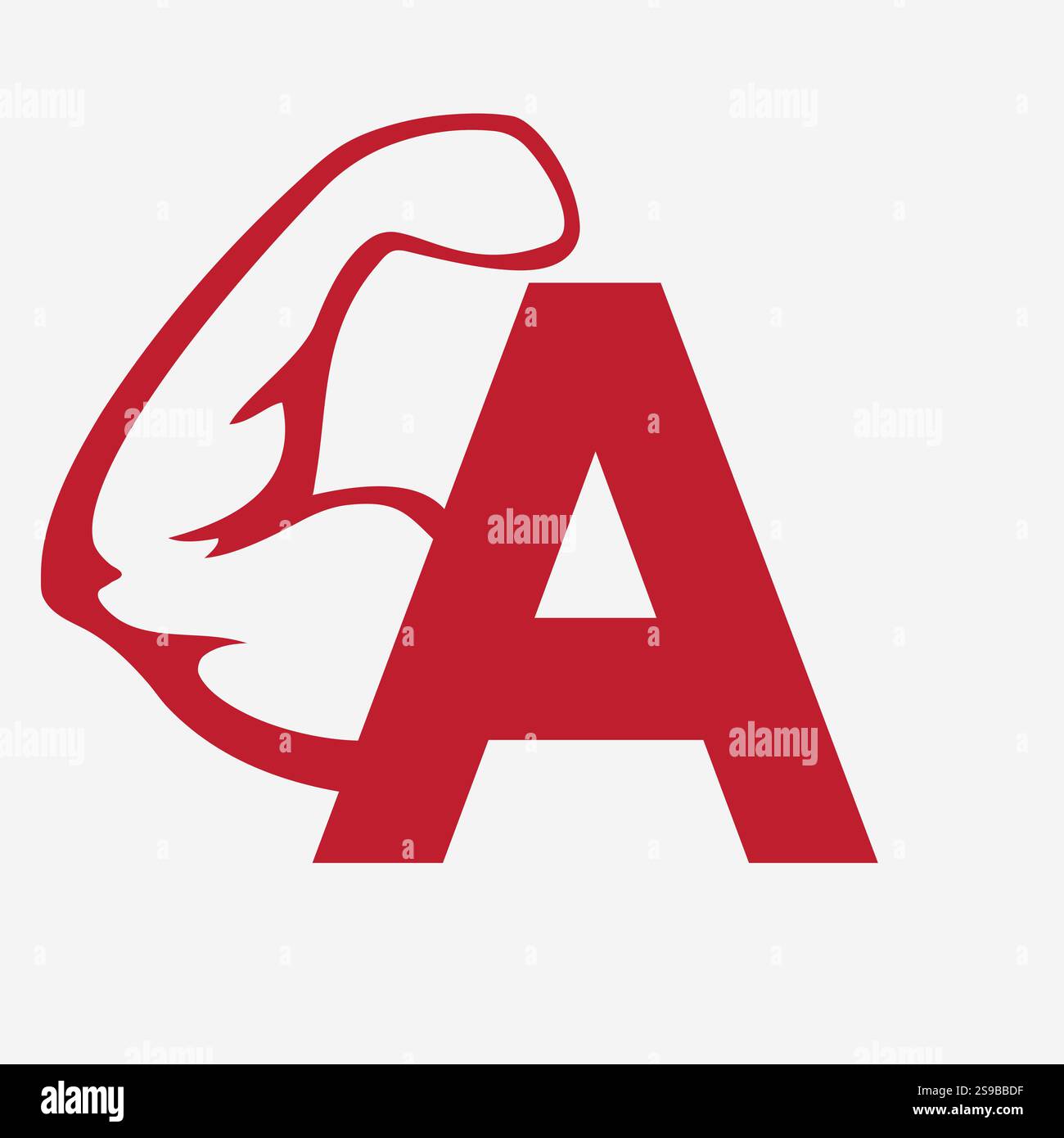 Initial Monogram Letter A Strong Logo Concept With Bicep Muscle Arm ...