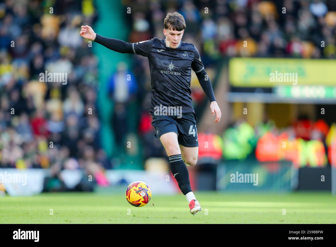 Sam Parker of Swansea City AFC crosses the ball during the Sky Bet ...