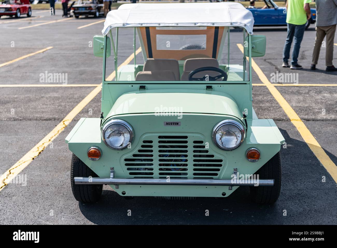 Chicago, Illinois, USA - September 08, 2024: Mini Moke retro military ...