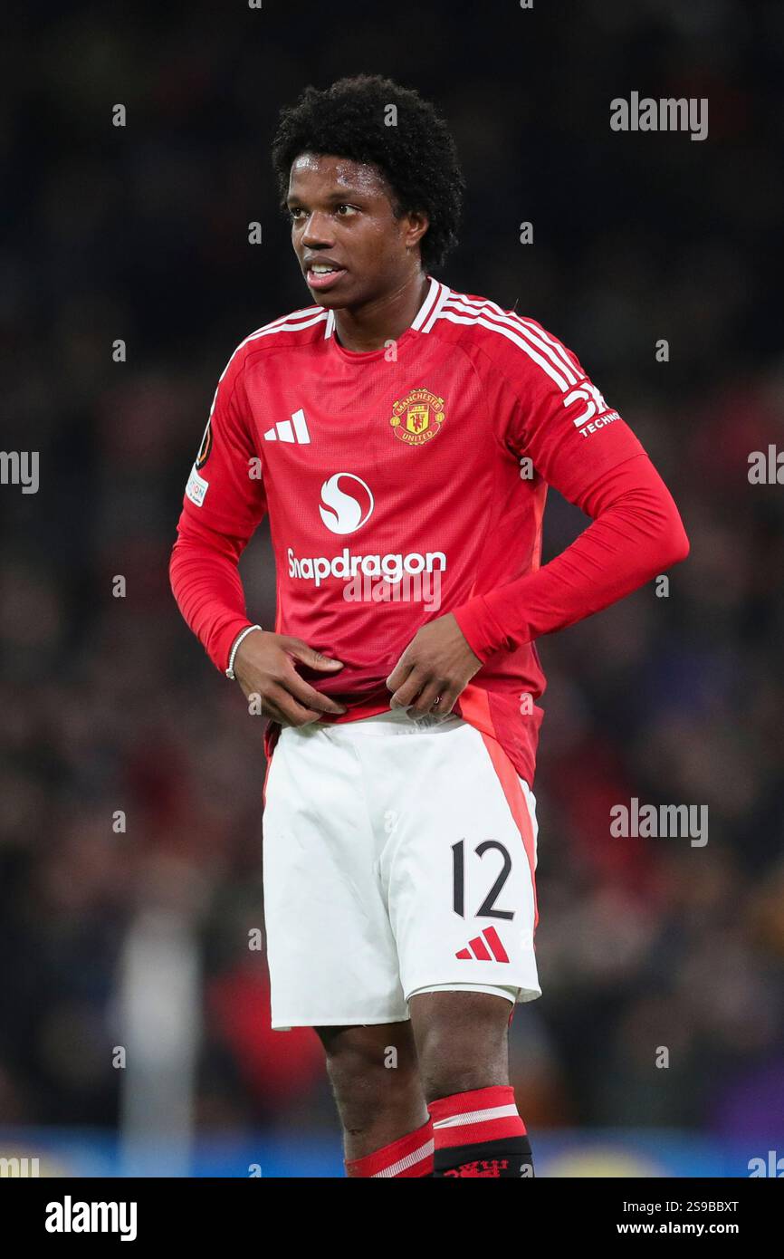 Manchester United defender Tyrell Malacia (12) during the Manchester ...