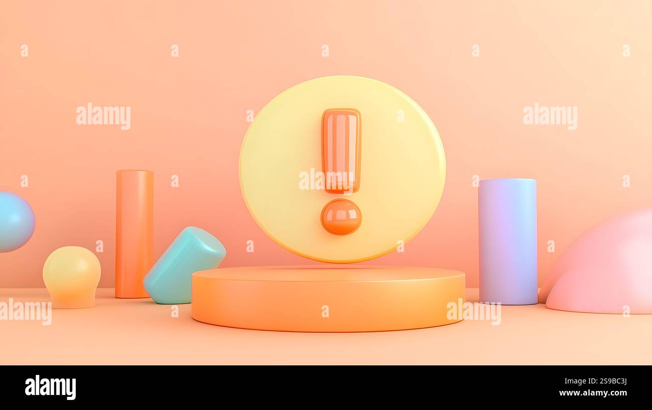 Minimalist design of an exclamation point icon inside a yellow speech ...