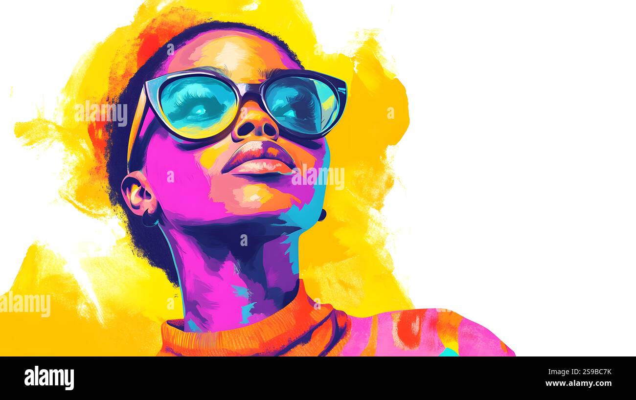 Passionate Young Activist Leader Portrayed in Bold,Vibrant Digital with ...