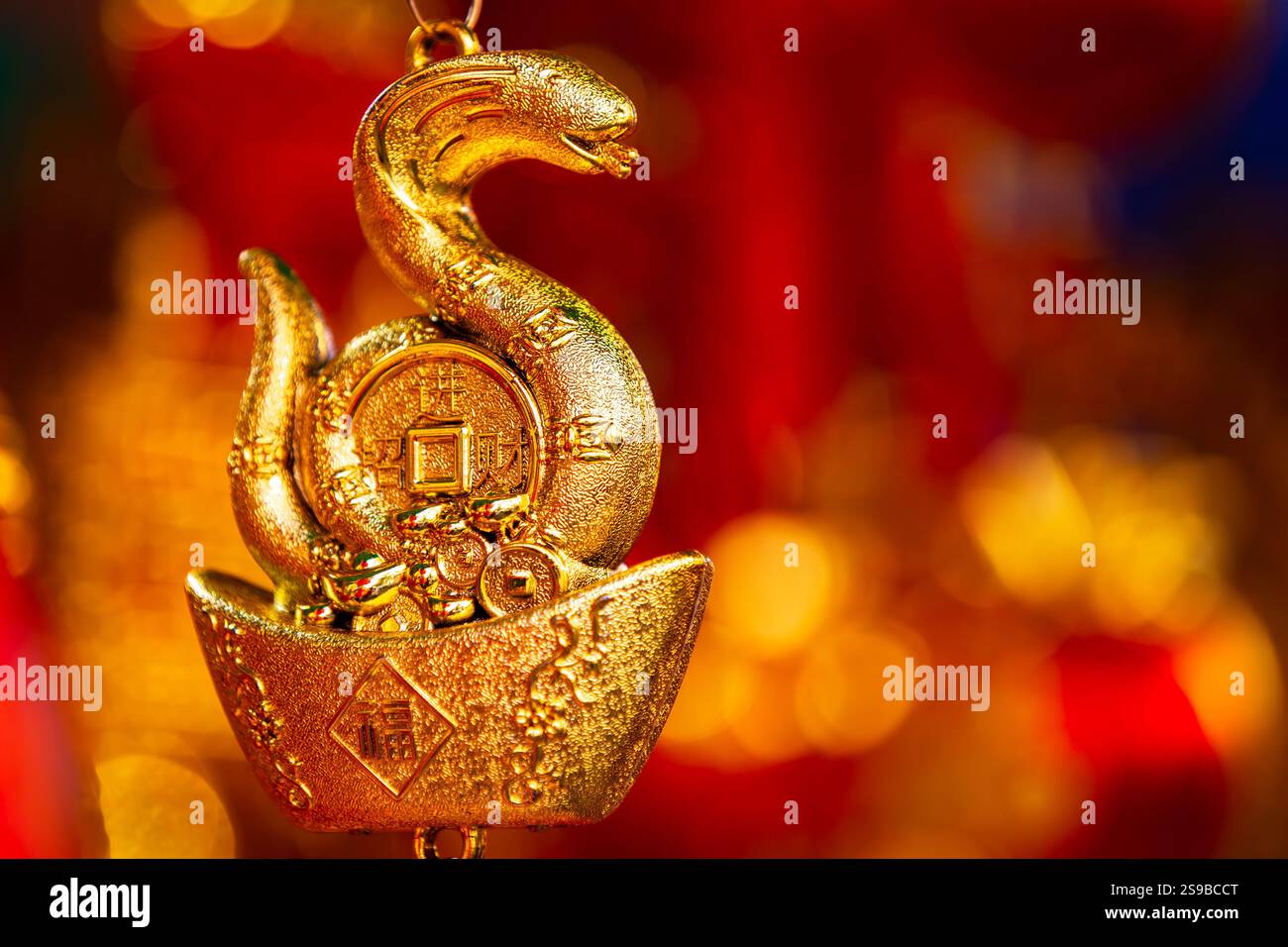 A photograph of Snake Charm for the Chinese New Year with a colorful ...