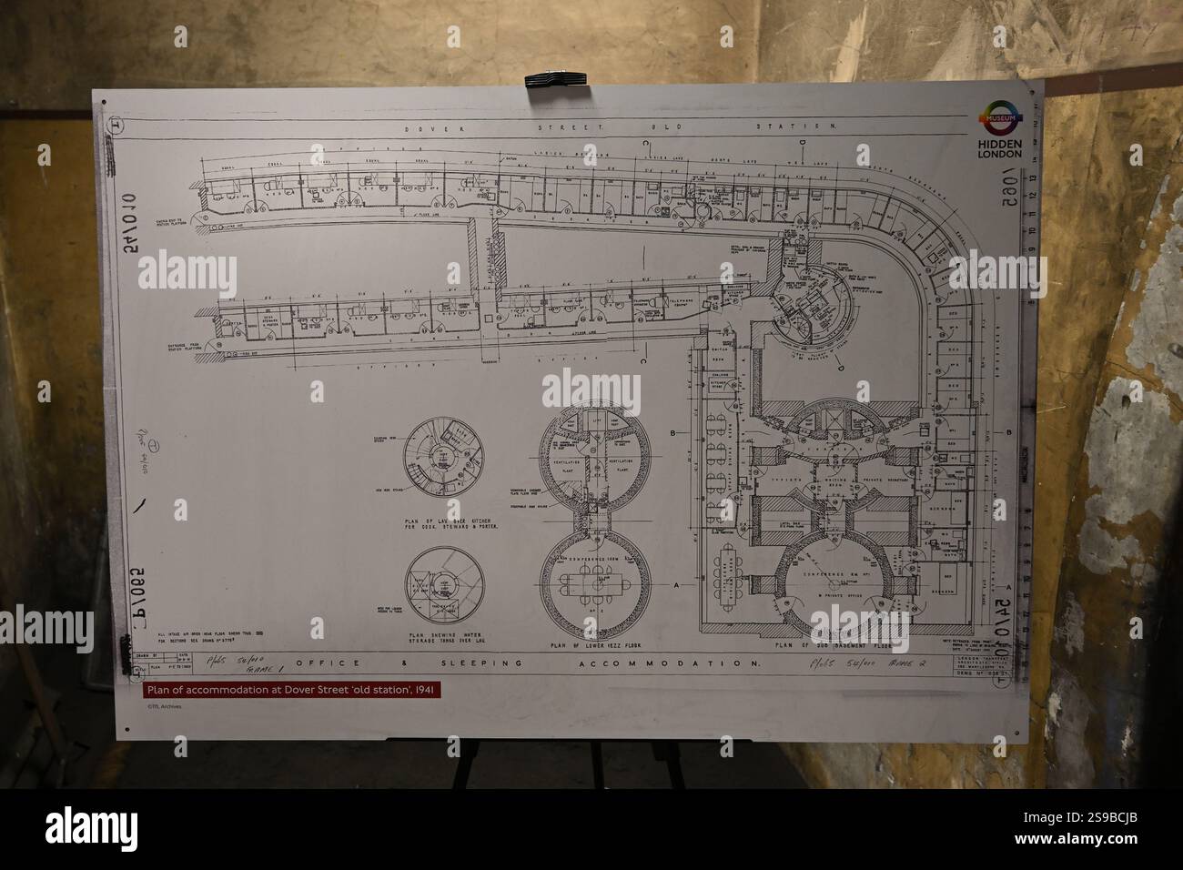 A plan on the abandoned Dover Street station (Green Park) in London ...