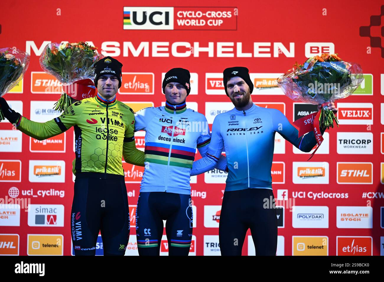 Belgian Wout van Aert, Dutch Mathieu Van Der Poel and Dutch Joris ...
