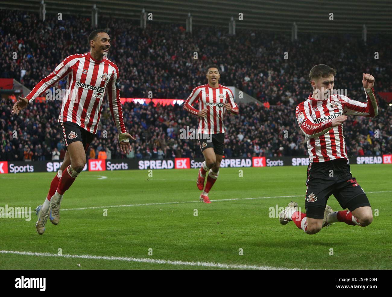Sunderland's Trai Hume celebrates Sunderland's second goal during the ...