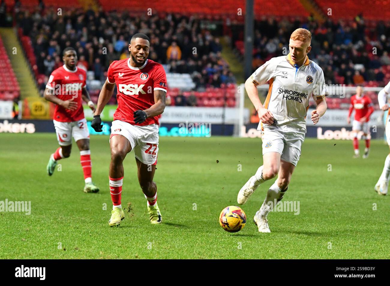 London, England. 25th Jan 2025. Chuks Aneke and Morgan Feeney during ...
