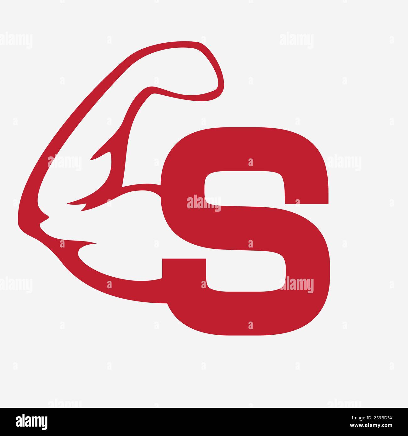 Initial Monogram Letter S Strong Logo Concept With Bicep Muscle Arm ...