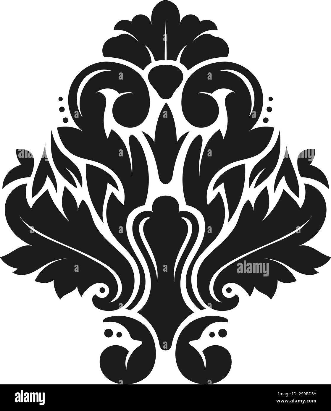 This sophisticated damask design showcases intricate details and ...