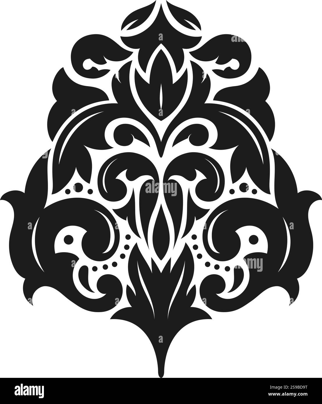 Refined floral motif Black and White Stock Photos & Images - Alamy