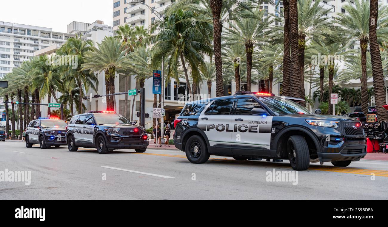 Miami, Florida, USA - November 18, 2024: Emergency vehicle of police ...