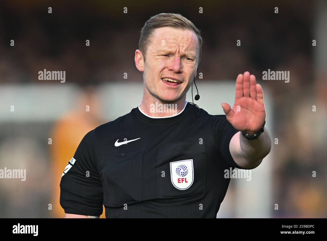 Referee Thomas Parsons (Match referee) gestures during the Sky Bet ...