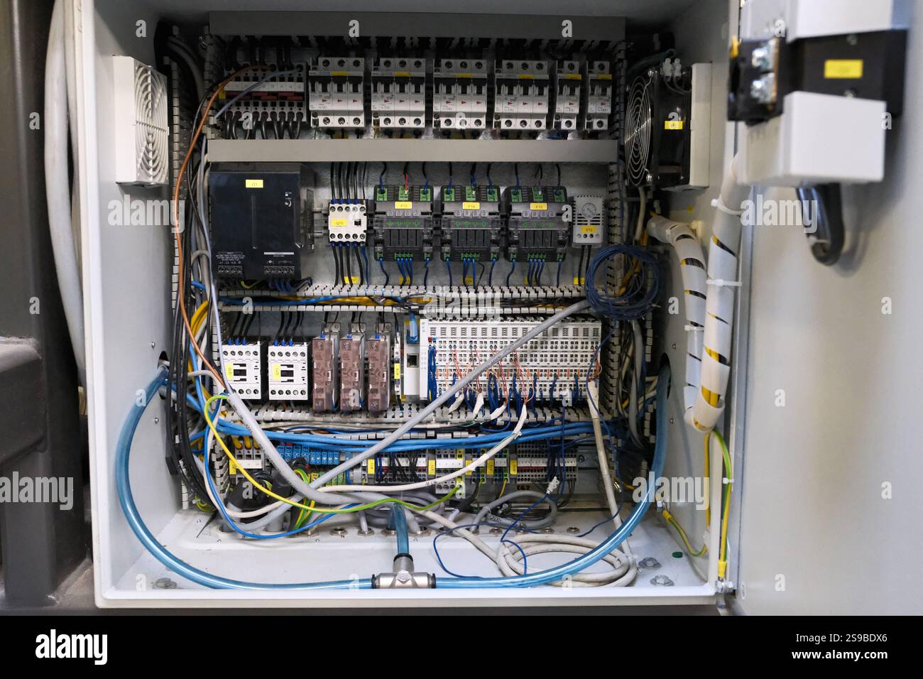 In a switch cabinet with fuses, frequency converters and terminal ...