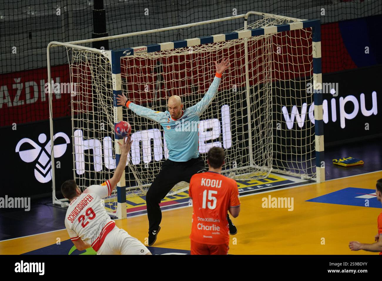 VARAZDIN, CROATIA - JANUARY 25: Bart Ravensbergen of The Netherlands during the IHF Euro 2025 ...