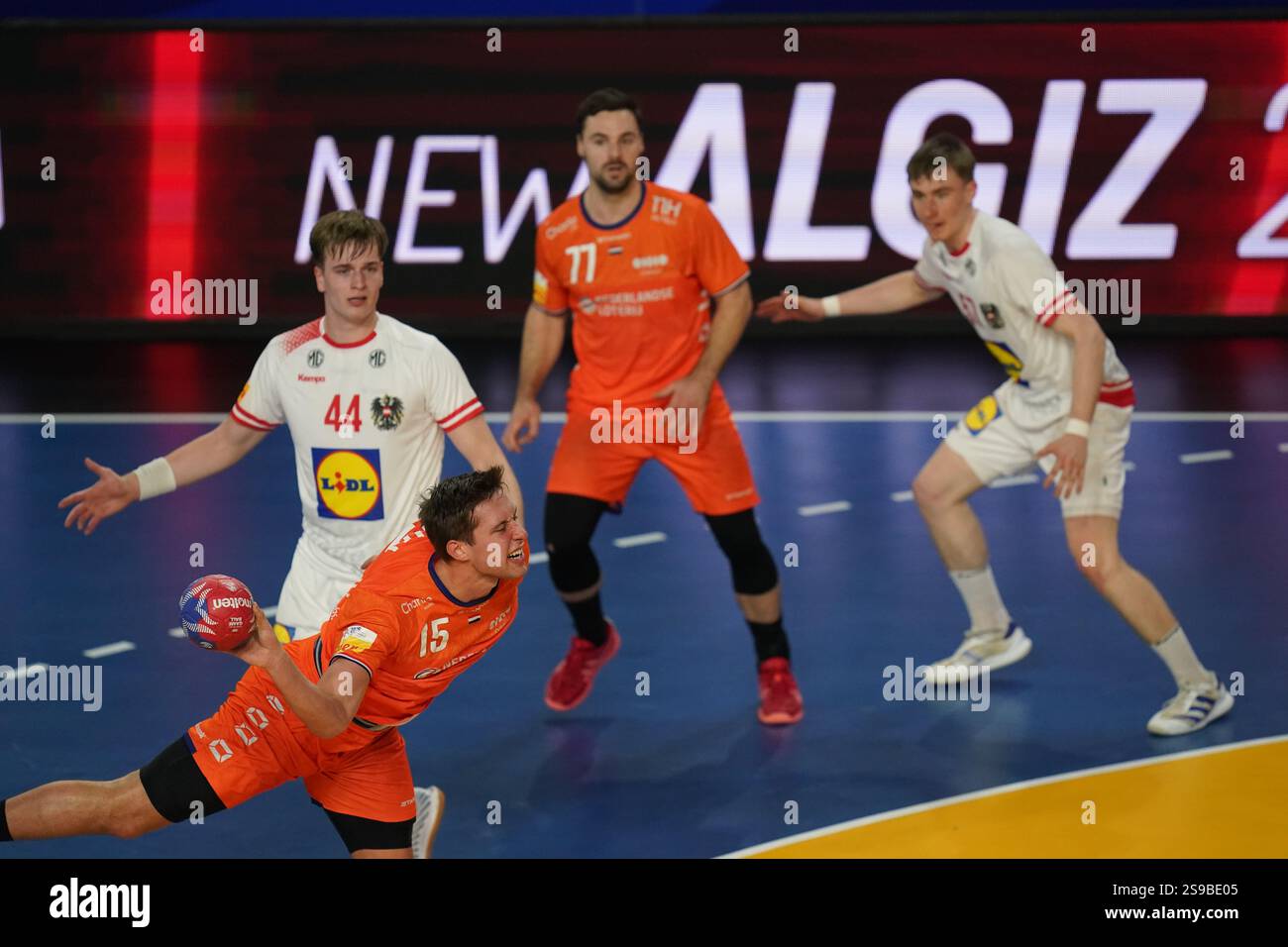 VARAZDIN, CROATIA - JANUARY 25: Lars Kooij of The Netherlands during the IHF Euro 2025 Men's ...